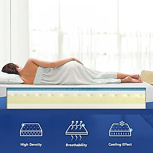 Olee Sleep Cal King Mattress, 10 Inch Gel Memory Foam Mattress, Gel Infused for Comfort and Pressure Relief, CertiPUR-US Certified, Bed-in-a-Box, Medium Firm, Blue, Cal King Size