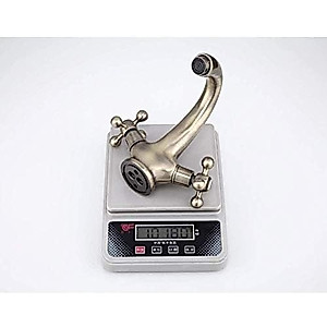 TECKI Kitchen Taps Retro Style Antique Bathroom Faucet Brushed Bronze Sink Hot and Cold Water Faucet Bathtub Sink Mixer Tap Double Handle