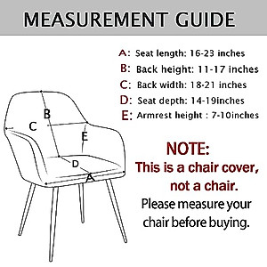 MFMLHDYQ Velvet Stretch Smoky Grey Modern Curved Back Armrest Swivel Office Chair Slipcover for Banquet Office Living Room Bedroom Set of 1