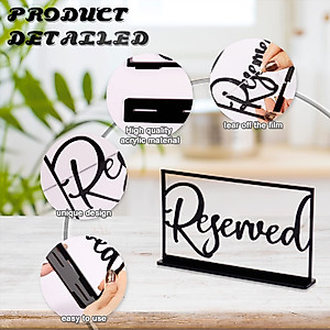 6 Pieces Reserved Signs for Wedding, Party, Acrylic Reserved Table Signs Reserved Seating Signs for Tables chairs Restaurant Special Events