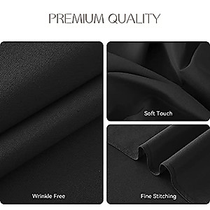 Romanstile 2 Pack Black Tablecloth 60 x 84 Inch, Rectangle Table Clothes for 4 Feet Tables - Stain and Wrinkle Resistant Washable Polyester Table Cover for Dining Table and Parties
