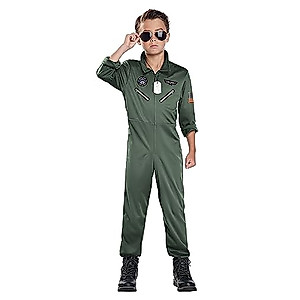 California Costumes Child Unisex Fighter Pilot Child Costume Army Green, Extra Large