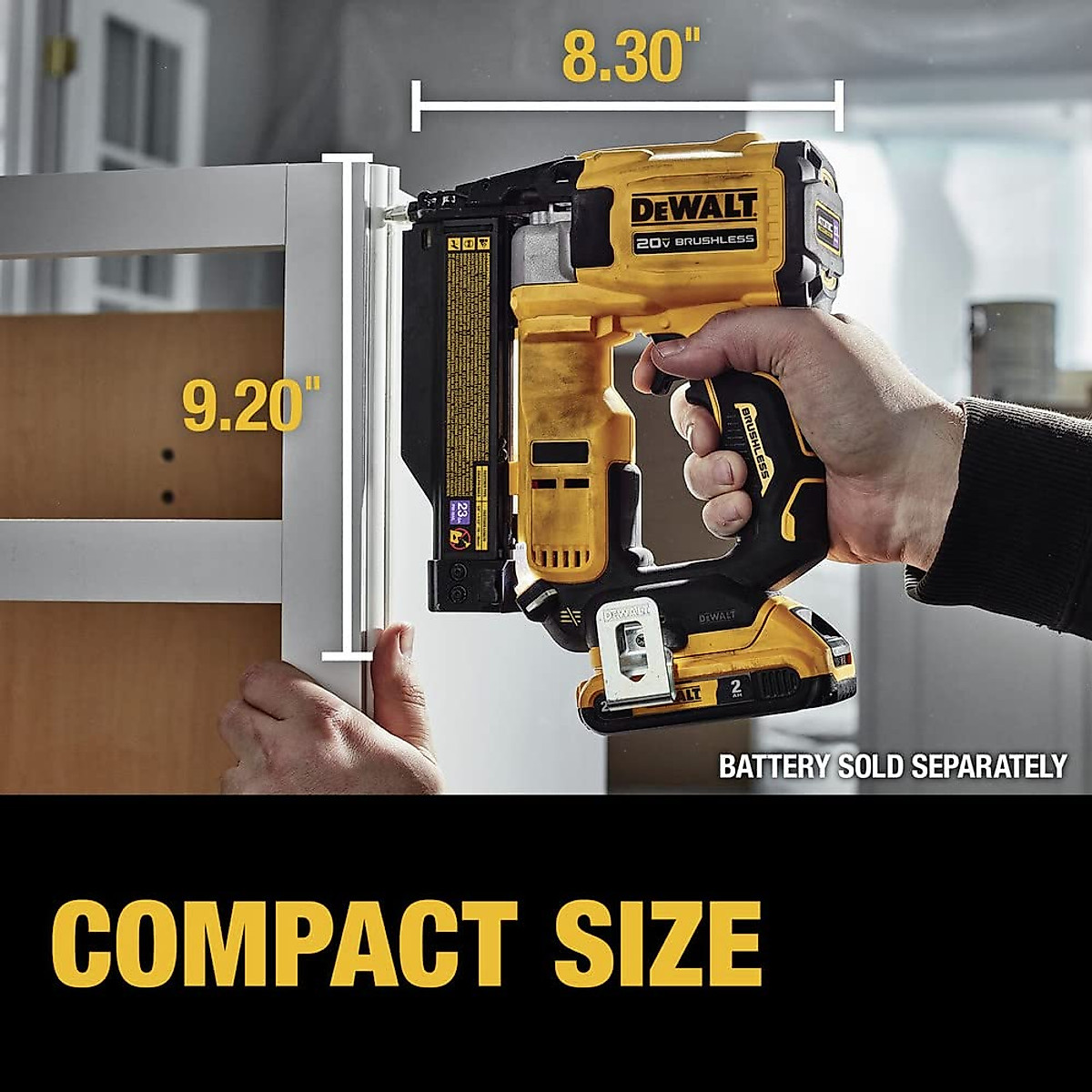 DEWALT ATOMIC Compact Series™ 20V MAX* Brushless Cordless 23 Ga. Pin Nailer (Tool Only) (DCN623B)