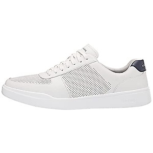 Cole Haan Men's GRAND CROSSCOURT MODERN PERFORATED SNEAKER, OPTIC WHITE/PEACOAT, 8.5