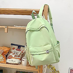 UNICOLD Kawaii Backpack With Cute Accessories Large Capacity Aesthetic Retro Bag (Green)