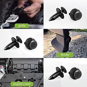 Frokom 100pcs 8mm Hole Size Nylon Car Bumper Retainer Clips Push Type UTV ATV Fender Push Clips for Toyota 52161-02020 52161-16010,GM 21030249 Ford N807389S