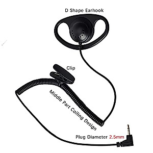 TWAYRDIO 2.5mm Listen Receive Only Radio Earpiece Headset Compatible with Harris Radio XL200 Lapel Mic, HYT Hytera SM26M1 SM26N2 SM26N4 Remote Speaker Microphone, Two Way Radios and Walkie Talkies