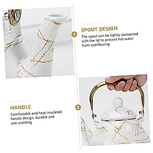 BESTOYARD 2 pcs Enamel Kettle camping kettle glass tea pot mini terrarium no whistling kettles ceramic water kettles coffee tea maker Water Boiling Pot Household Water Pot Stove Water Kettle