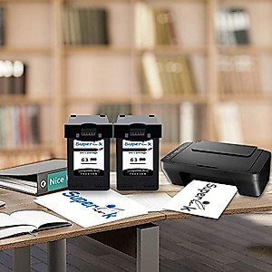 SuperInk Remanufactured Ink Cartridge Compatible for HP F6U64AN 63XL 63 XL 63 (Black, 1-Pack)