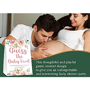 Baby Shower Games - Guess the Baby Food Game Set - Gender Reveal/Pregnancy Announcement Party Supplies - A02