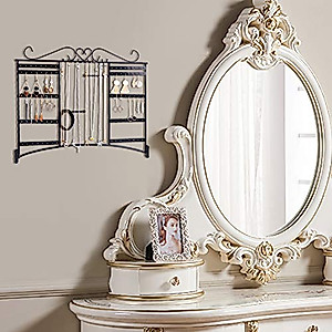 ComCreate Jewelry Organizer Stand with Removable Foot Large Capacity Jewelry Stand with 80 Holes/10 Hooks and 2 Crossbars