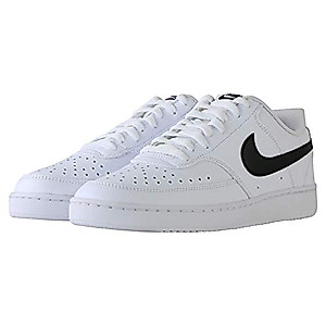 Nike Men's Court Vision Low Sneaker, White/Blackwhite, 13.5