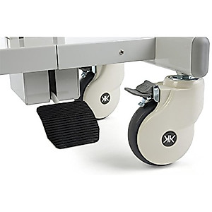 Displays2go Mobile Computer Carts, Locking Drawer, Height Adjustable, Steel, Plastic & MDF Construction – Gray (DWMDCOM)