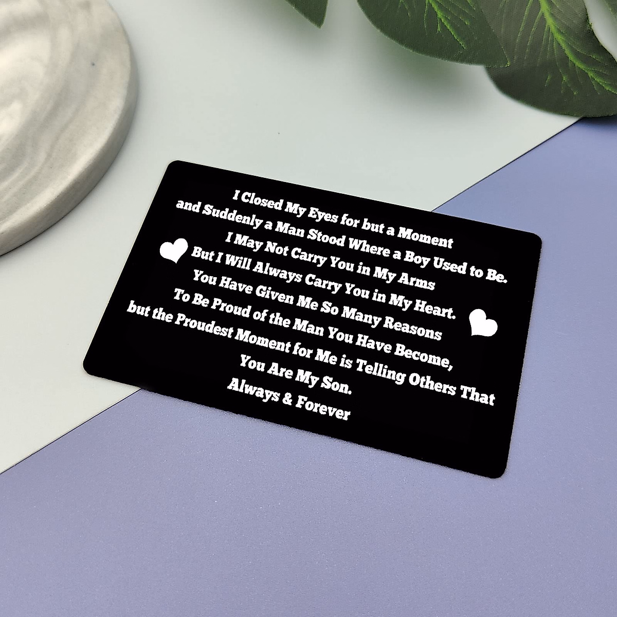 Son Metal Wallet Insert Card Son Gift from Mom to My Son Inspirational Card Son Birthday Gift Encouragement Gift Engraved Wallet Card Inserts Thanksgiving Day Christmas Wedding Gift Mom to Son Gift