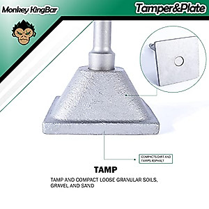Monkey King Bar-17IN Hex Tamper Shank and Plate for (30MM) Jack Hammer Bit Electric Demolition Concrete Breaker