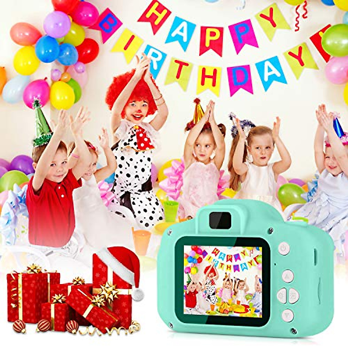 Kids Camera for Girls Boys, Kids Selfie Camera Toy 13MP 1080P HD Digital Video Camera for Toddler, Christmas Birthday Gifts for 3-10 Years Old Children with 32G SD Card [2023 Upgrade] Green