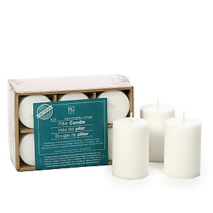 Hosley 2x3 High Pillar Candles, Set of 6. White, Unscented. Bulk Buy. Ideal for Wedding, Emergency Lanterns, Spa, Aromatherapy, Party, Reiki, Candle Gardens O4