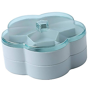 Cabilock New Year Candy Container Snack Sectional Dish Fruit Serving Tray Snack Tray Seperate Candy Plate Fruit Tray Flower Shaped Nut Container Snack Serving Platter Tray Appetizer Desktop