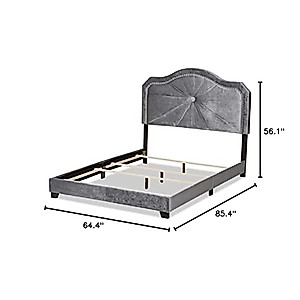 Baxton Studio Beds (Box Spring Required), Queen, Gray