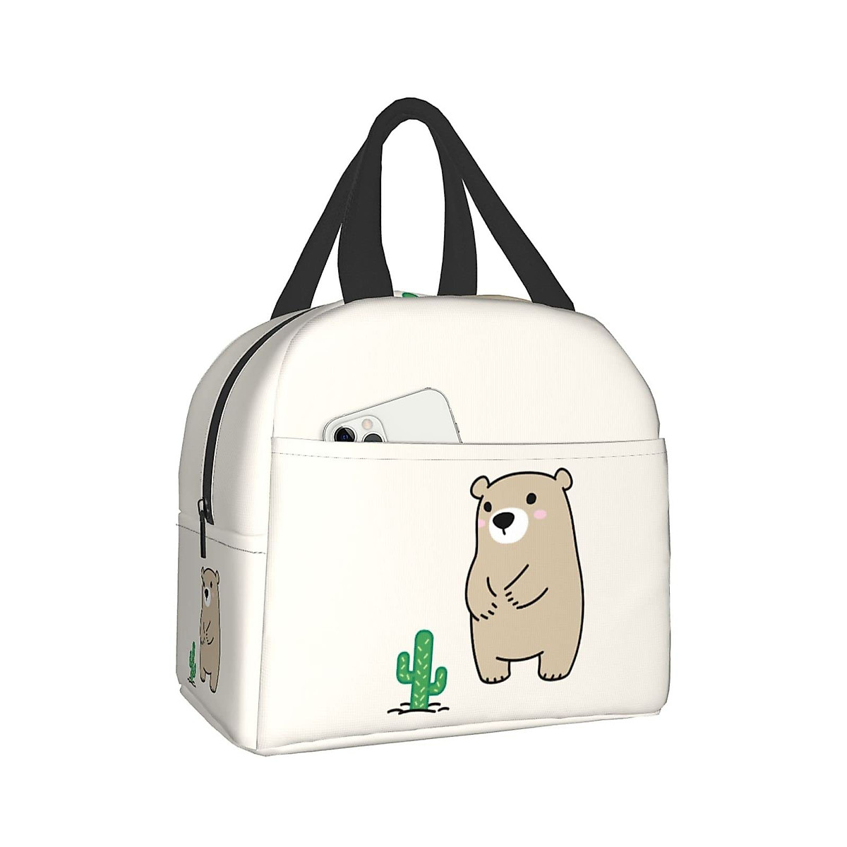 Ucsaxue Bear Polar Cactus Lunch Bag Travel Box Work Bento Cooler Reusable Tote Picnic Boxes Insulated Container Shopping Bags For Adult Women Men