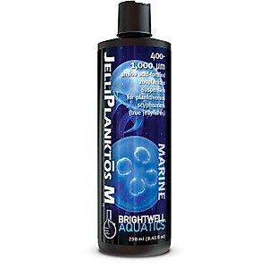 Brightwell Aquatics Jelliplanktos M - Zooplankton Feeding Suspension for Jellyfish, Amino Acid Fortified, 400-1000 Micrometer Size, 250 ml