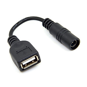 cablecc 5V USB Female to DC Power Jack 5.5 2.1mm Charge Adpter Cable for Cell Phone & Tablet