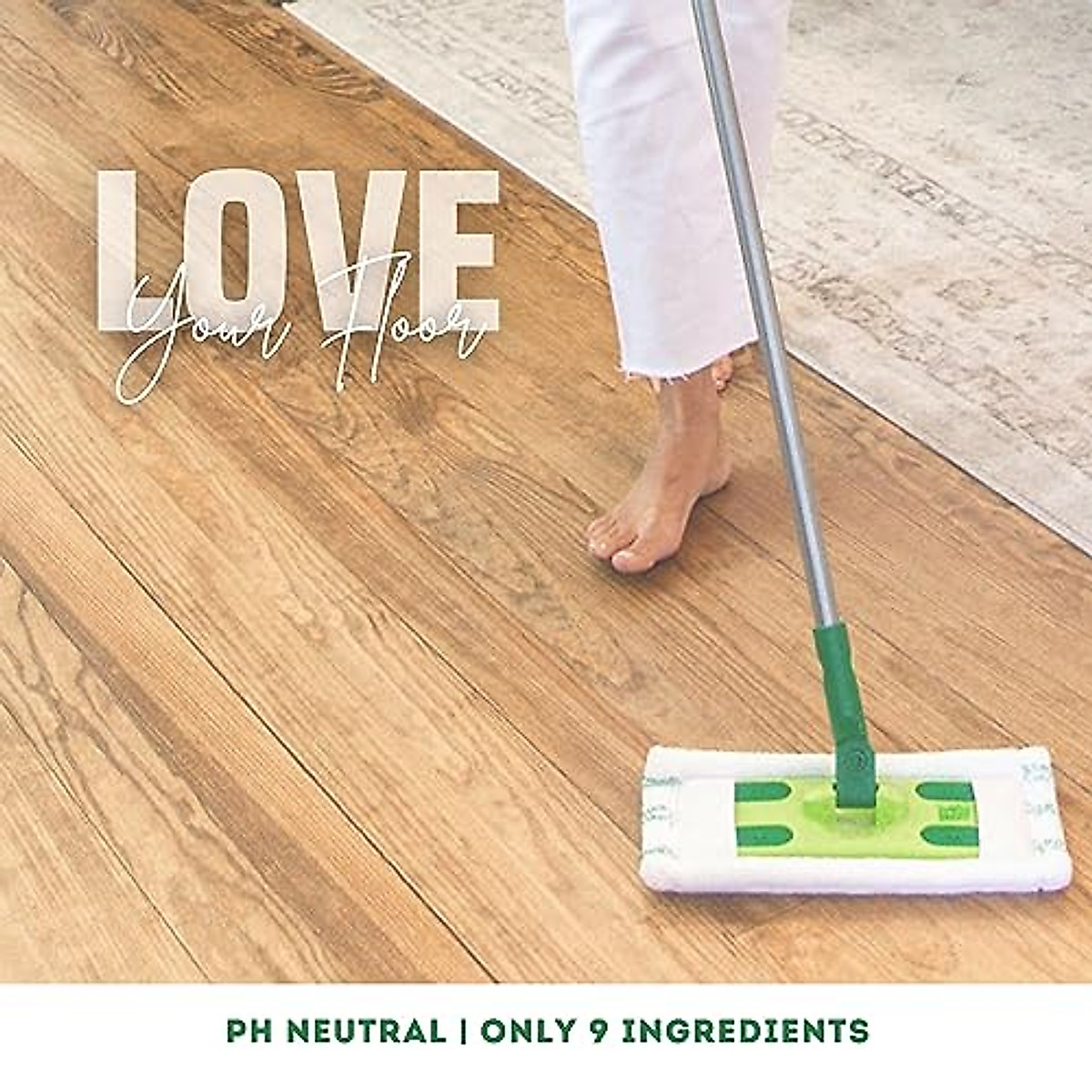Quick Shine Sustainable Hard Surface Floor Mop Kit with 3 Reusable Pads & 1 Safer Choice Floor Finish Cleaner 16oz | Use Wet + Dry | Squirt, Spread, Done | Hardwood, Luxury Vinyl Plank, Laminate