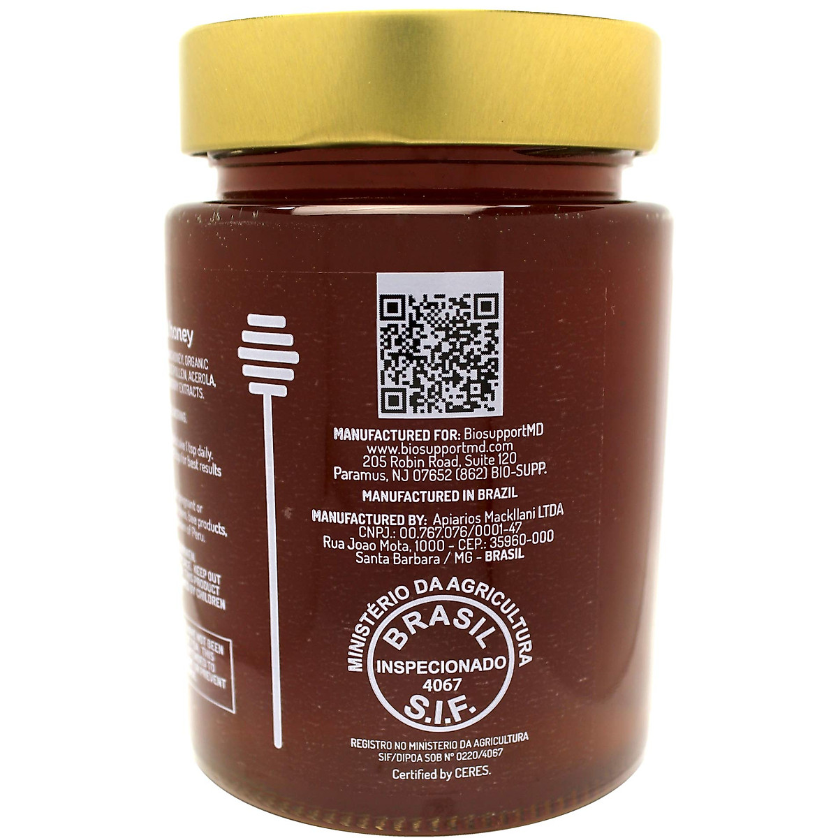 VITASUPPORTMD Superfood Organic Honey Fortified with Propolis - Aide with Immune Support, Energize Your Mind & Body with Bee Pollen, Vitamin C, Guarana, & Elderberry Bee Formula