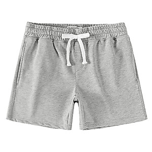 NIMENJOJA Mens 5.5" Athletic Gym Shorts Cotton Jogger Workout Lounge Jersey Zipper Pocket Sweat Shorts Grey