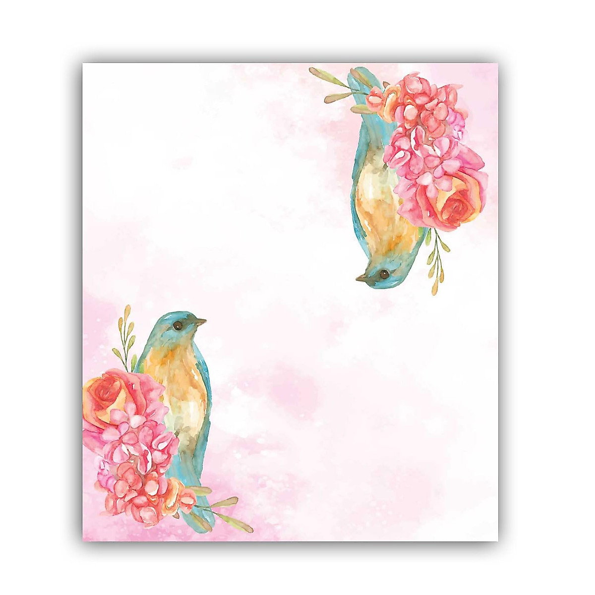 Stonehouse Collection | Pretty Blue Bird Name Cards | Floral Table Tents | Wedding/Generic Event Place Cards | 25 Count (Floral Blue Bird)