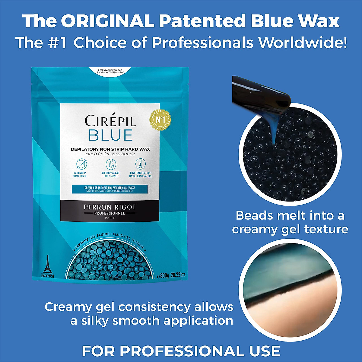 The Blue Bundle - 800g "Blue" Wax Beads + The Purifying Blue Lotion - A perfect waxing time with Cirepil