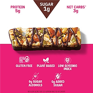 Munk Pack Nut & Seed Bar Sea Salt Dark Chocolate - 1g Sugar, Low Carb & Keto, 5g Protein - Gluten Free, Plant Based, Zero Added Sugar - Sweet & Salty Breakfast & Snack Bars, 24 Count