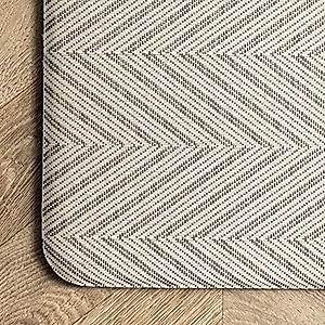nuLOOM Casual Herringbone Anti Fatigue Kitchen or Laundry Room Comfort Mat, 20" x 42", Beige