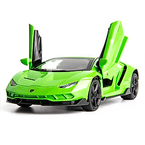 BDTCTK 1:32 LP770 Model Car, Zinc Alloy Pull Back Toy Car with Sound and Light for Kids Boy Girl Green