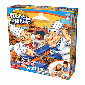 Fotorama Burger Mania Sizzling Build-A-Burger Game, Fast-Paced Conveyor Belt Fast Food Thrill Competition, Develops Fine Motor Skills and Dexterity, for Children Ages 6 and Up