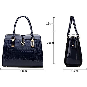 JINMANXUE Tote Bags For Women Retro Classic Tote HandBag Crocodile Pattern Purse with Zipper Closure ，Laies Gift (Red)