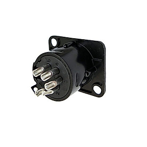 GDQLCNXB XLR Female Jack 5 Pin Panel Mount Jacks, XLR Female Socket Audio Speaker Microphone Connector 5Pcs,Black Metal Housing