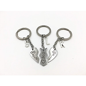 Big sis lil sis mom heart puzzle keychain,mom 2 daughters,mom two daughters,mother and 2 daughters,mother and two daughters gifts