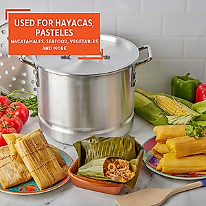 IMUSA Aluminum Steamer with Rack, 24 Qt, Silver