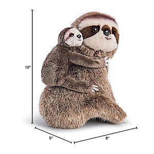 DEMDACO Momma Sloth and Baby Brown and Tan 10 Inch Polyester Soft Plush Stuffed Animal