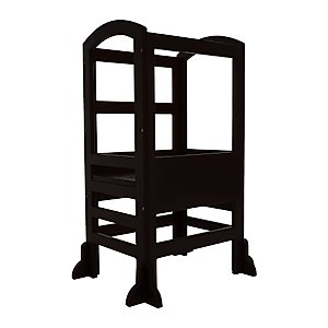 SDADI LT02B Kids Kitchen Adjustable Height Toddlers Children Learning Step Stool Tower with 4 Changeable Heights for Kitchen and Bathroom, Black