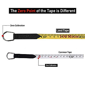 Land Open Reel Fiberglass Tape Measure - 330FT/100M by 1/2-Inch, Inch/Metric Scale, Heavy Duty Tape for Runway and Engineer Survey (330FT)