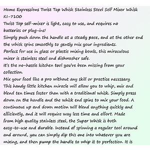 UNV42301 Deluxe Present Expressions KI-7100 Twist Top Wheei Stainless Steel Self Mixer Wheeisk