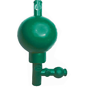 OESS 2pcs Lab Pipette Filler Bulb 3 Valves Rubber Pipets Green Color