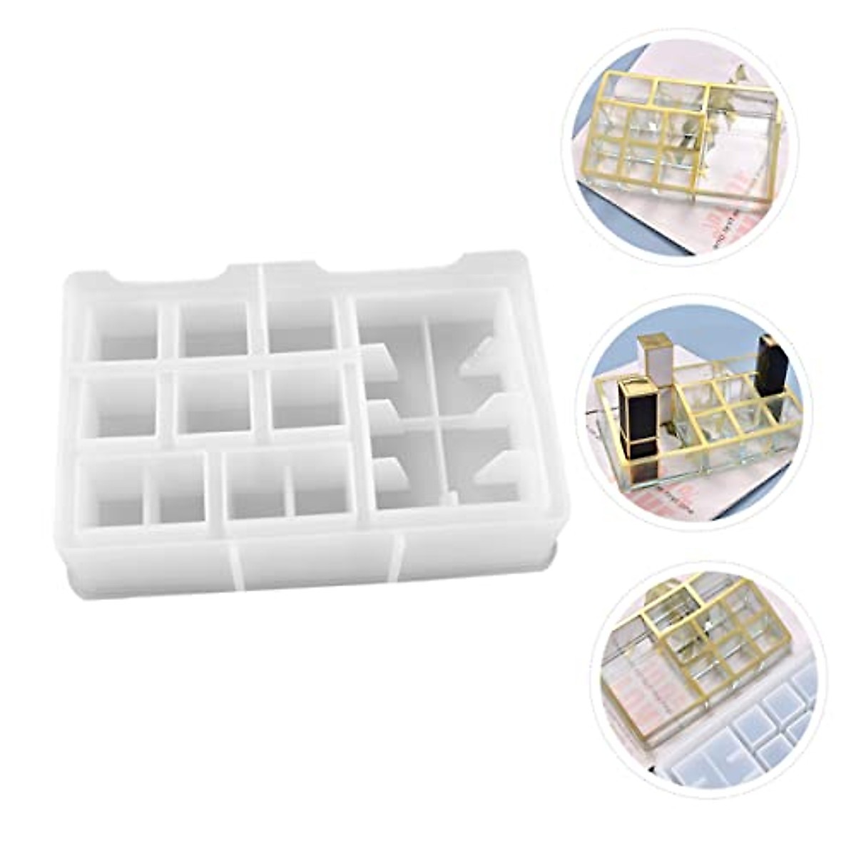 COHEALI Storage Box Mold Makeup Organizer Box Tray Mold Resin Tray Mold Handicraft DIY Silicone Box Epoxy Silicone Handicraft Mold Silicone DIY Molds Sturdy DIY Mold Silica Gel White