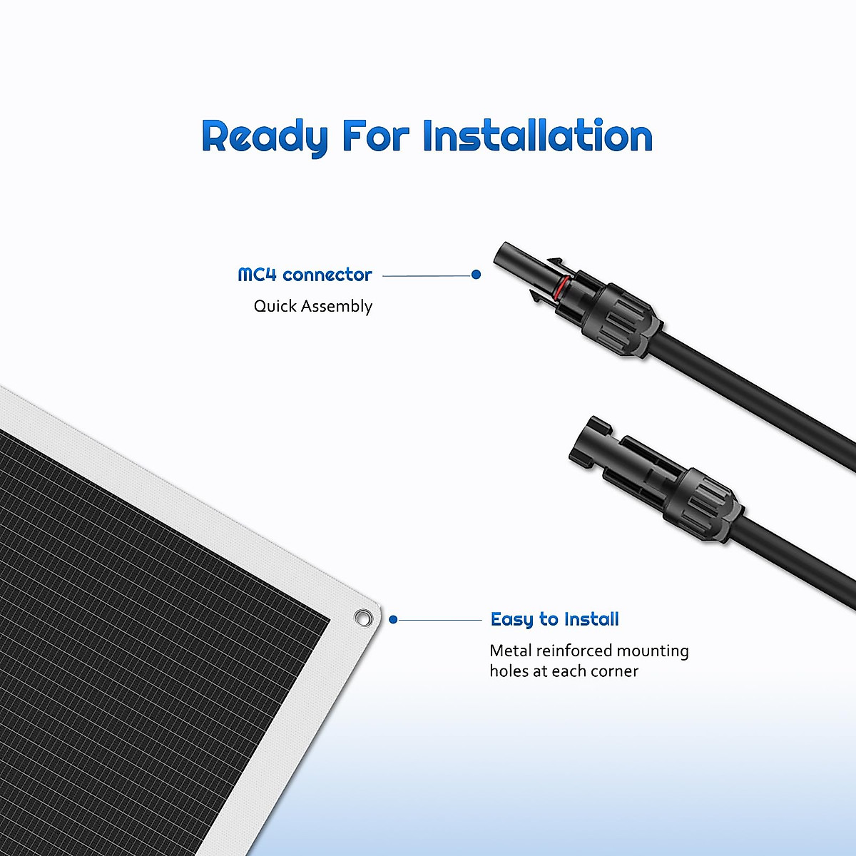 Alrska 150 Watt Flexible Solar Panel 12V Monocrystalline Bendable 150W 12 Volt Semi-Flexible Mono Overlap Solar Panel Solar Panels Charger Off-Grid for RV Boat Cabin Van Car Uneven Surfaces