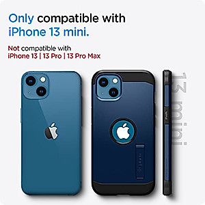 Spigen Tough Armor [Extreme Protection Tech] Designed for iPhone 13 Mini Case (2021) - Navy Blue