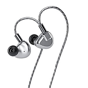 LETSHUOER S12 in Ear Monitor, 14.8mm Planar Magnetic Driver HiFi IEM in Ear Earphones (Frosted Silver, 3.5mm)