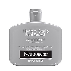 Neutrogena Healthy Scalp Rapid Renewal Conditioner with Pea Protein & UV Damage Protecting for Strong Healthy-Looking Hair, White, Unscented, 12 Fl Oz