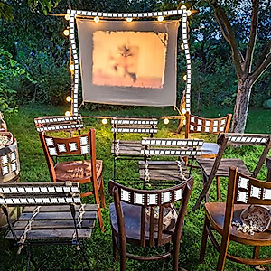 Filmstrip Party Decorations Tape Movie Theme Night Party Supplies Movie Reel Decor White and Black Party Streamers Film Border Roll 3 Inch for Film Night Theater Decor (3 Rolls)